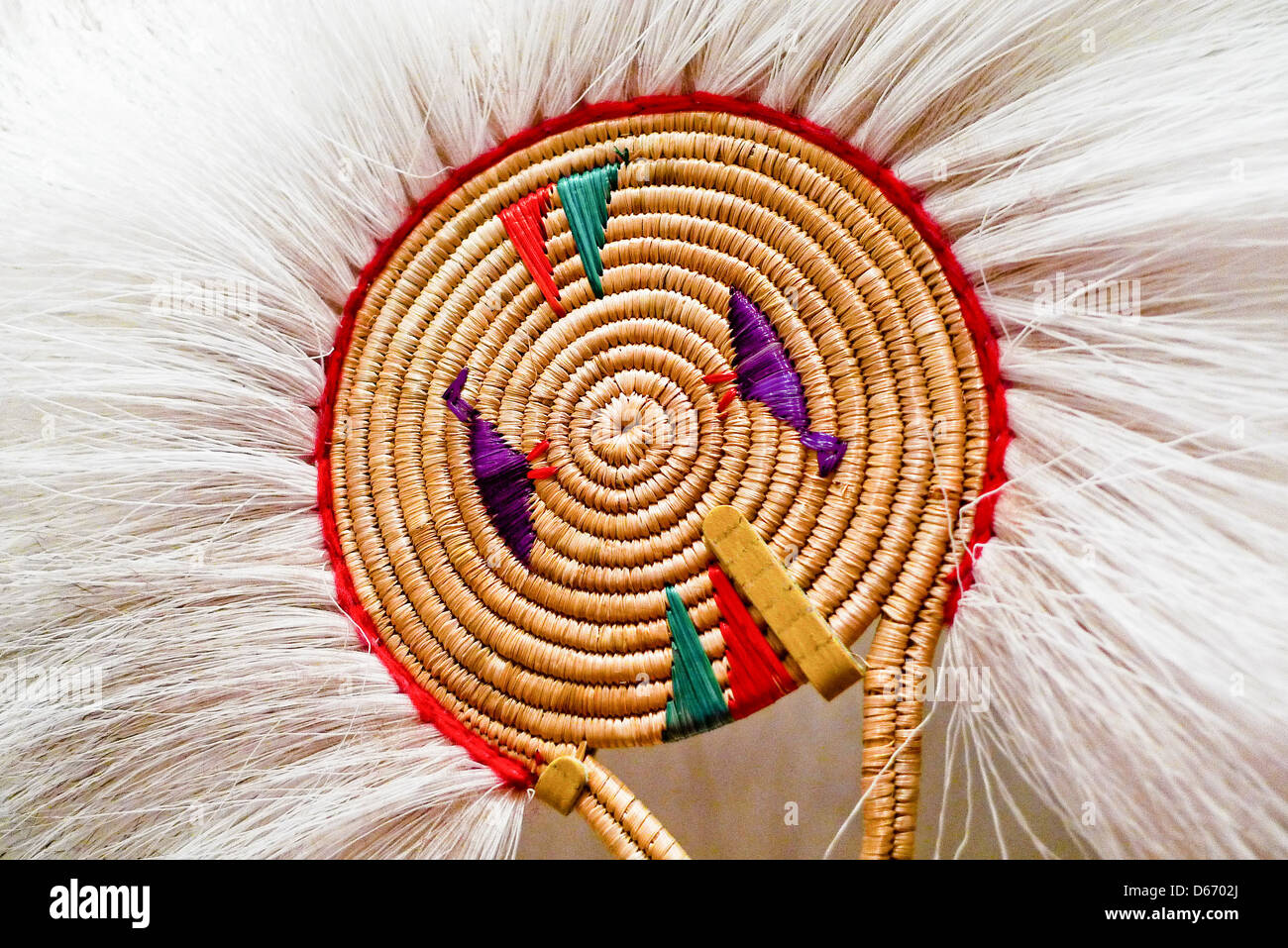 Native Alaskan dancing fan made out of fox fur and woven grass Stock ...