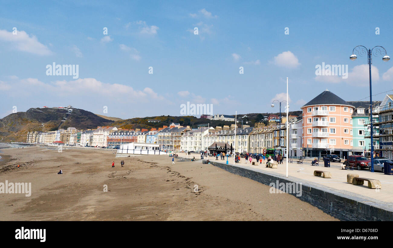 Promenade and beach in Aberystwyth Wales UK Stock Photo - Alamy