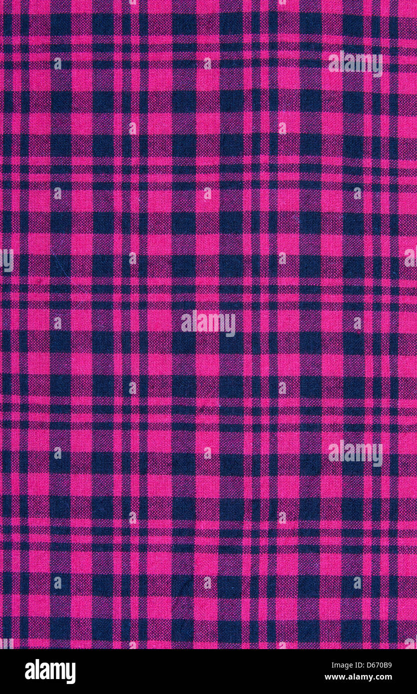 Violet blue plaid fabric, the background Stock Photo - Alamy