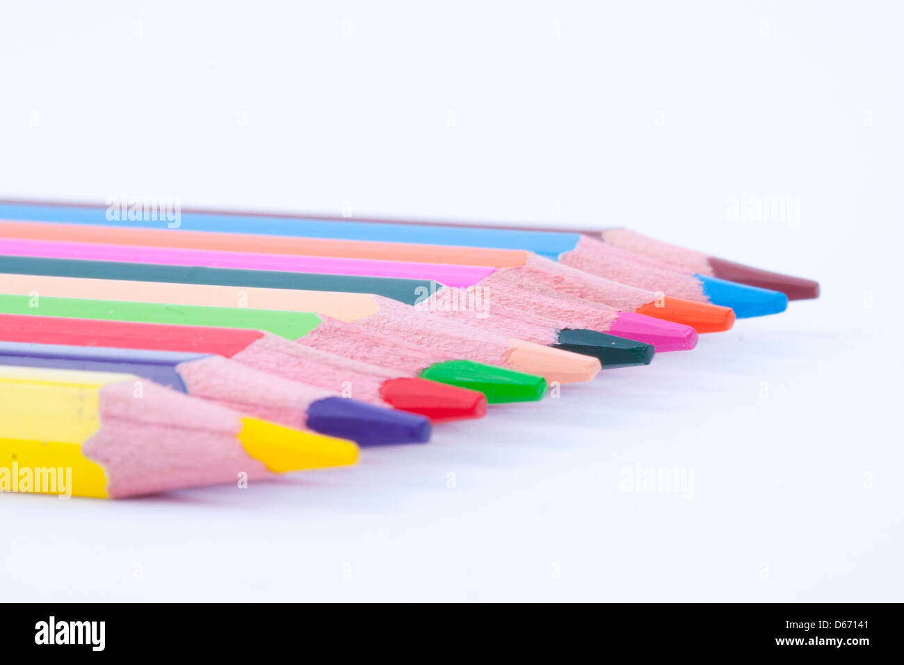 crayons with assorted colors and isolated backgrounds Stock Photo - Alamy