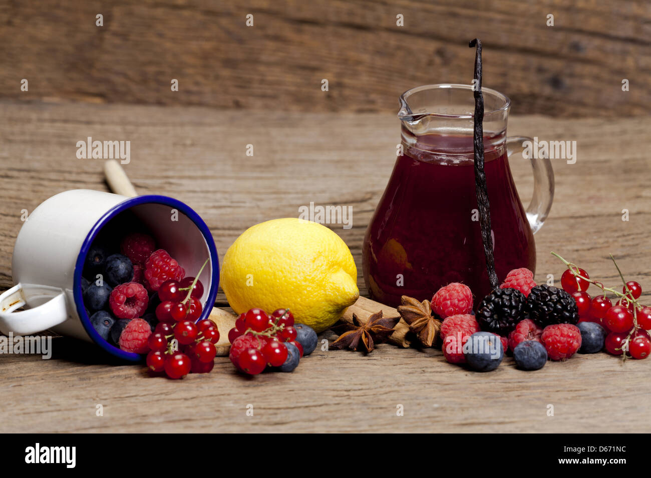 Fresh ingredients for a traditional berry jelly Stock Photo - Alamy