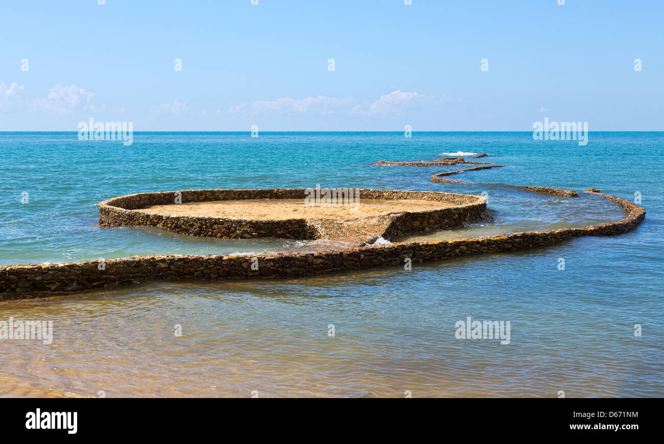 stone path in the sea on the beach in Koh Chang, Thailand Stock Photo ...