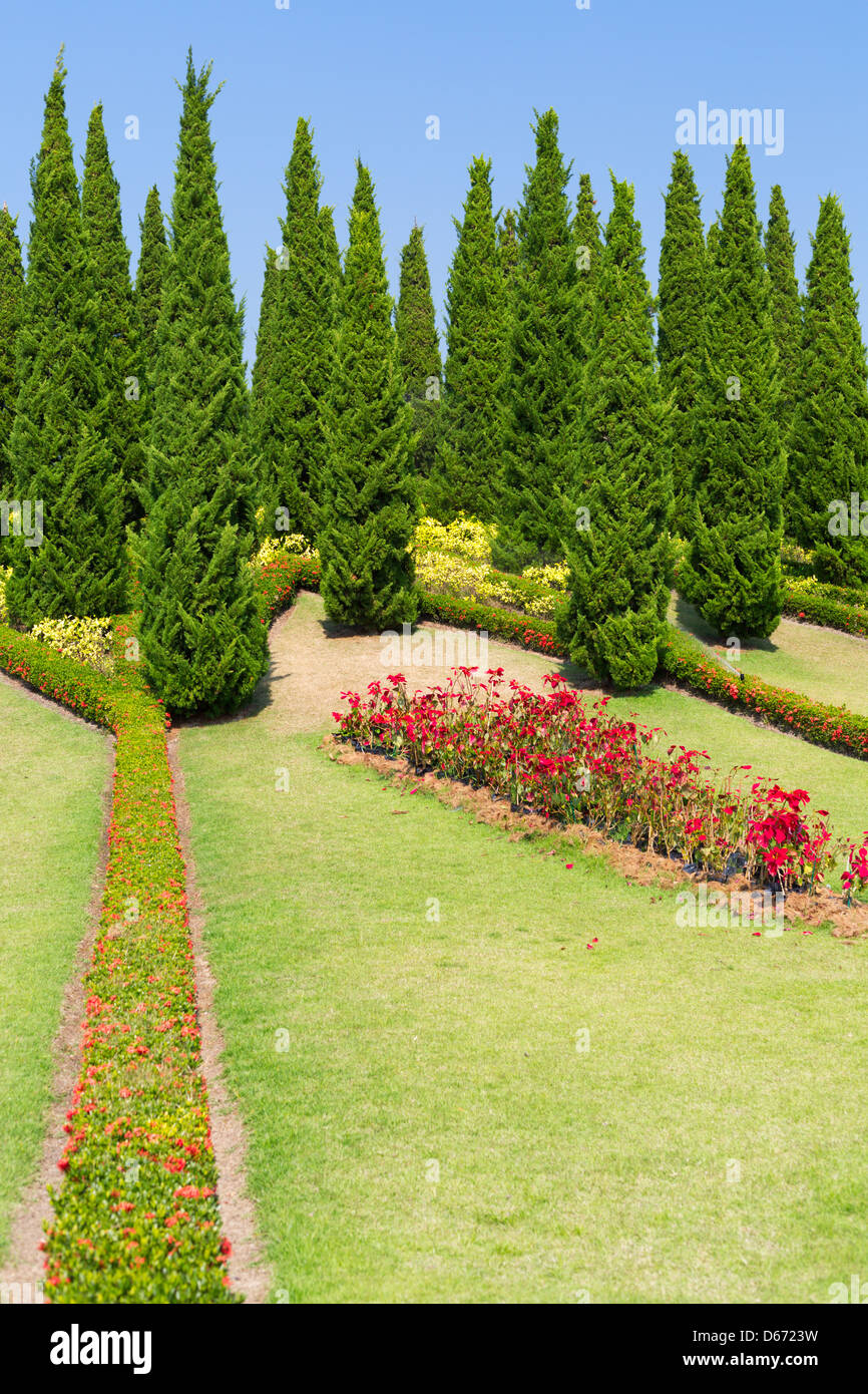 Landscaped garden Royal Flora Ratchaphruek, Chiang mai, Thailand Stock ...