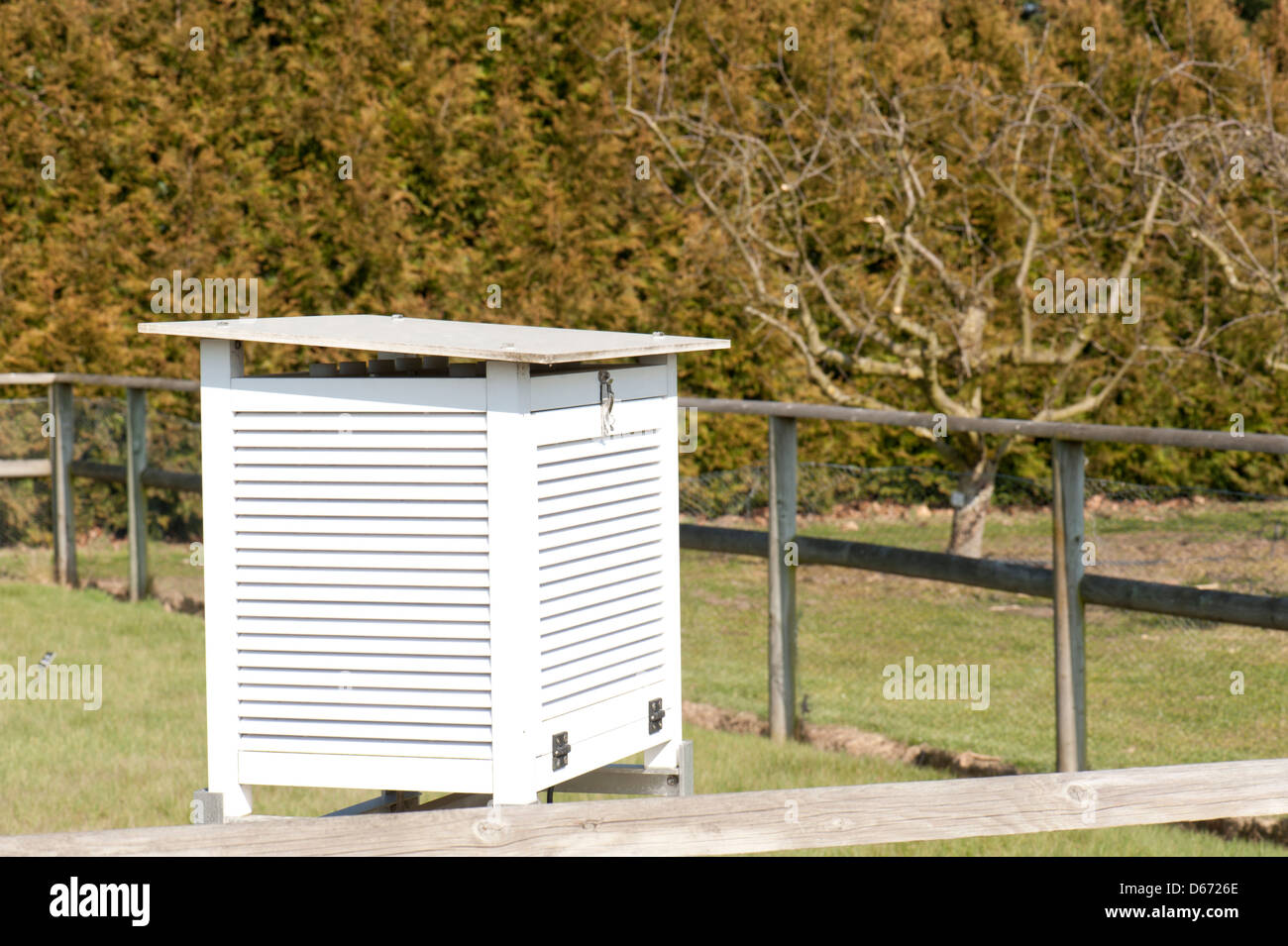 A Stevenson Screen used to hold and shield meteorological instruments ...