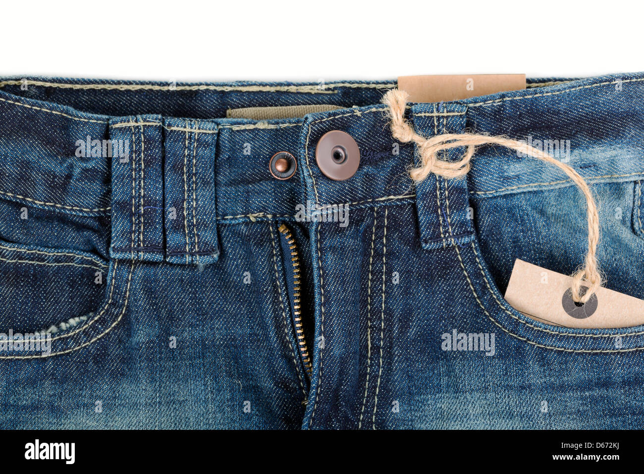 Blue jeans and fly isolate on white Stock Photo - Alamy