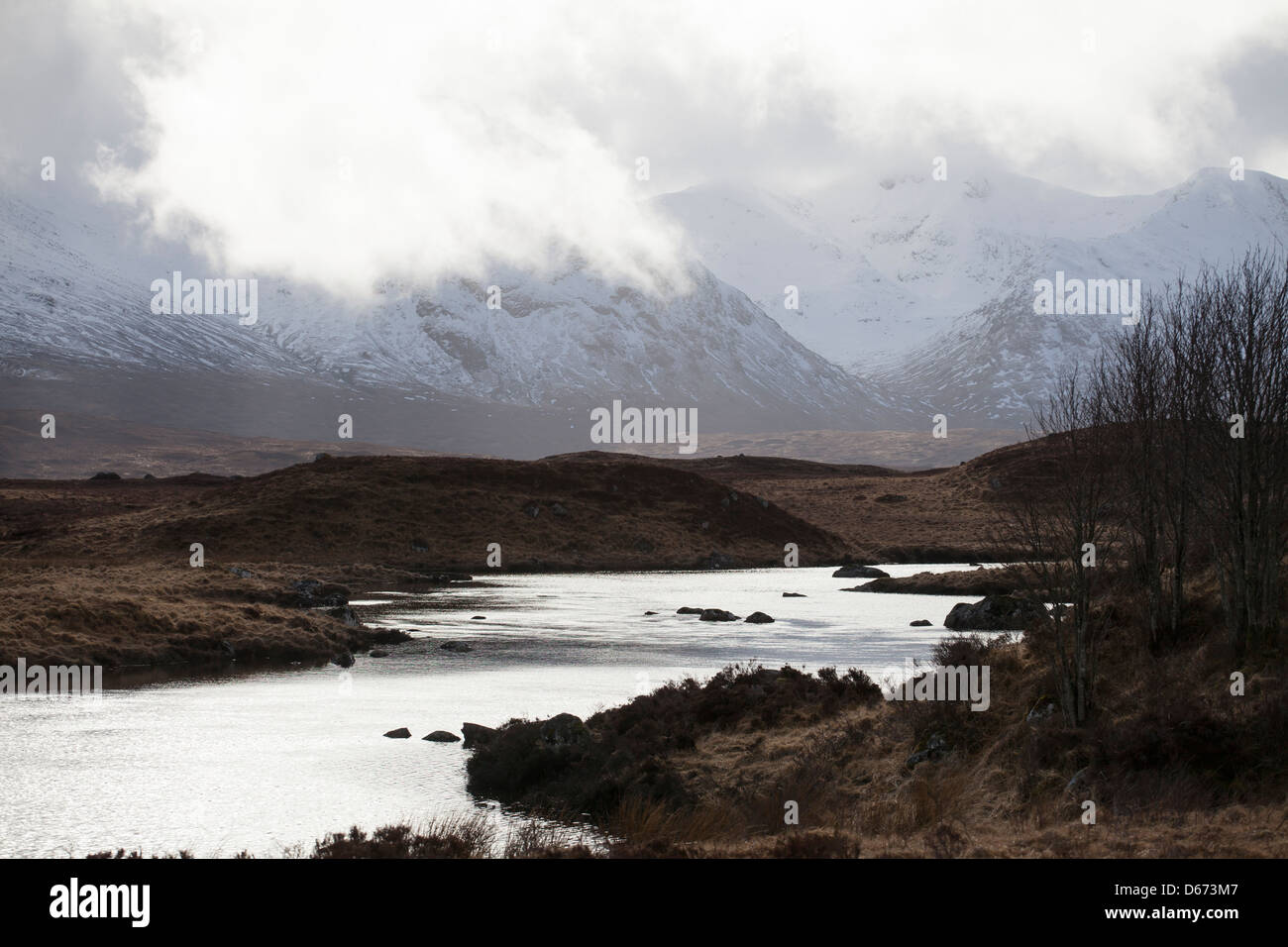 the mountains of black mount near Rannoch Moor in the Western Highlands ...