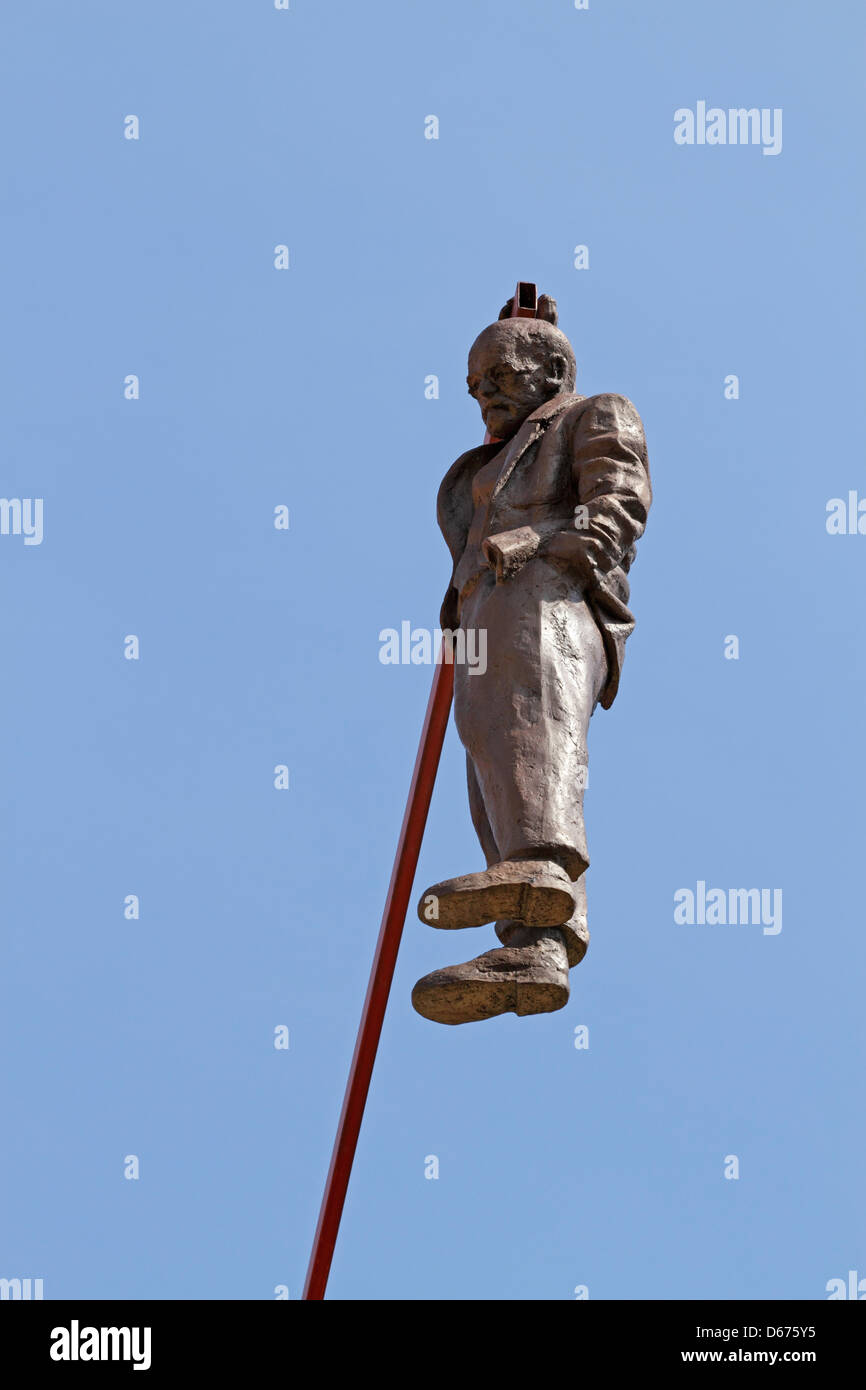statue man hanging out David Cerny Sigmund Freud Stock Photo - Alamy