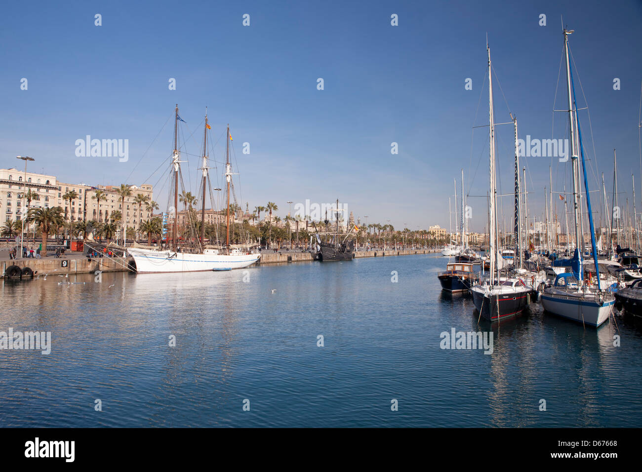 Harbour of Barcelona city, Spain Stock Photo - Alamy
