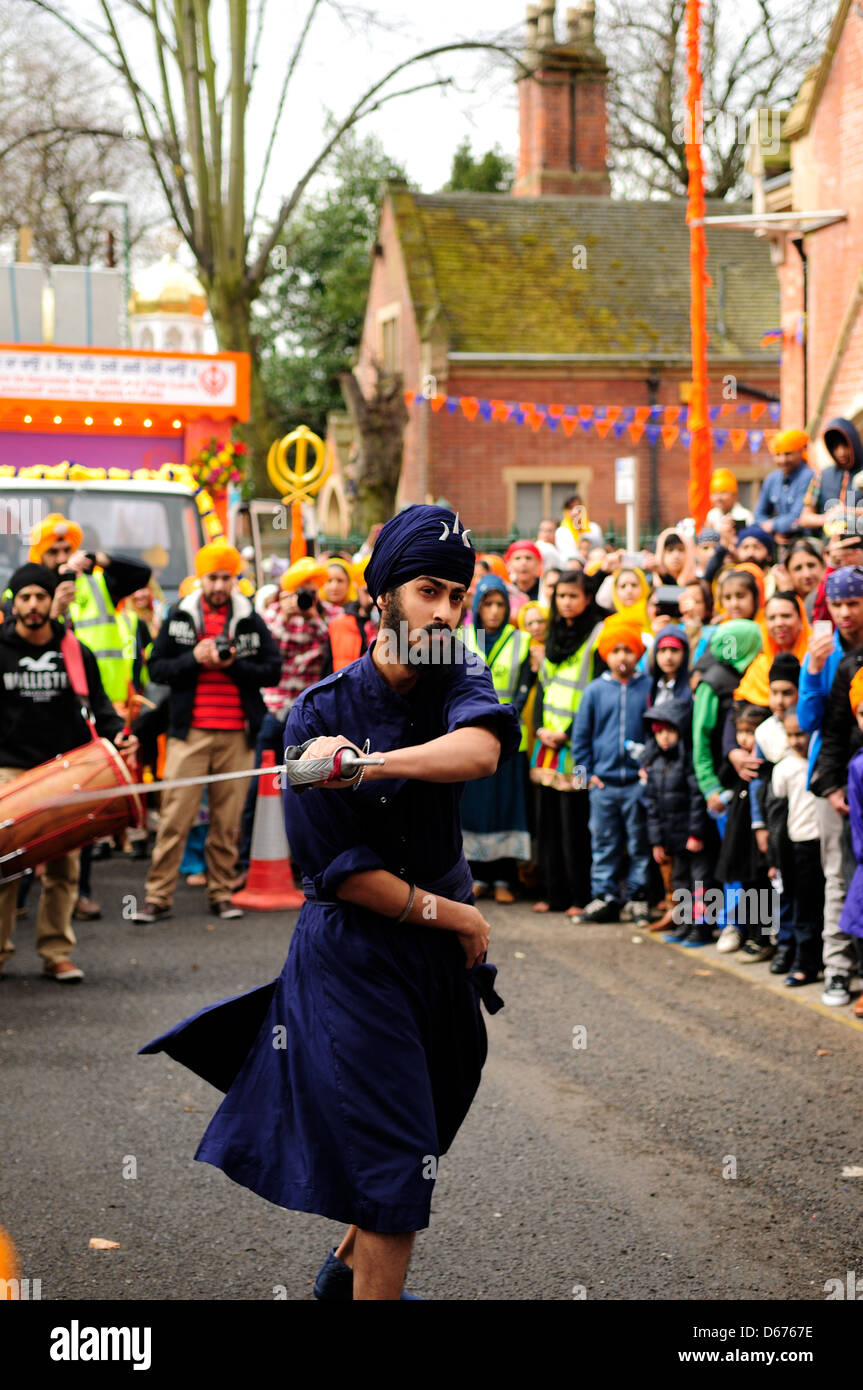 Nagar Kirtan ,Sikhs Vaisakhi Festival.Nottingham 2013 Stock Photo - Alamy