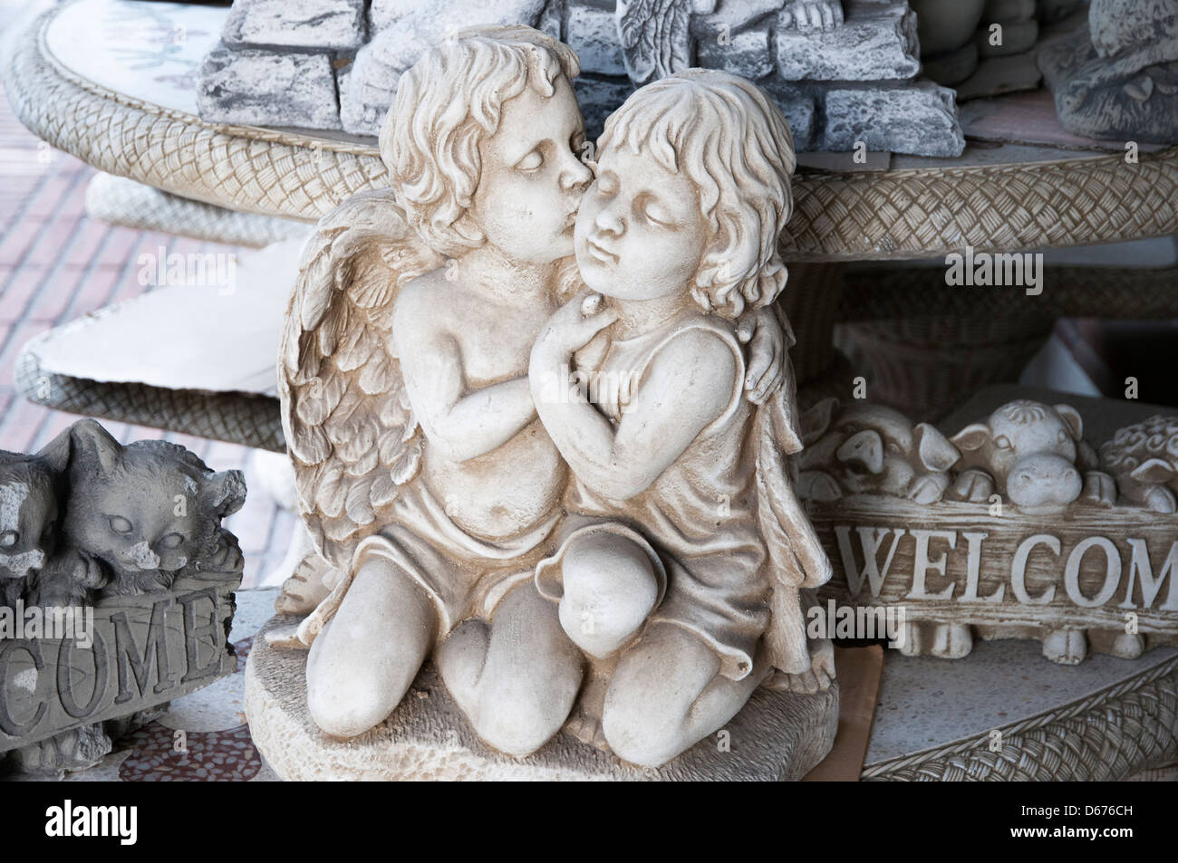 marble sculpture of two girls kissing Stock Photo - Alamy