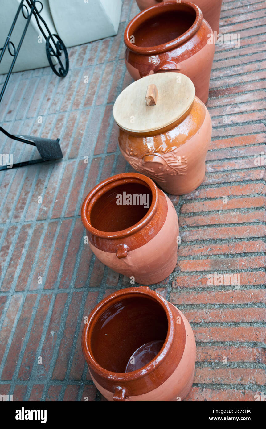 pottery of different shapes and colors Stock Photo - Alamy