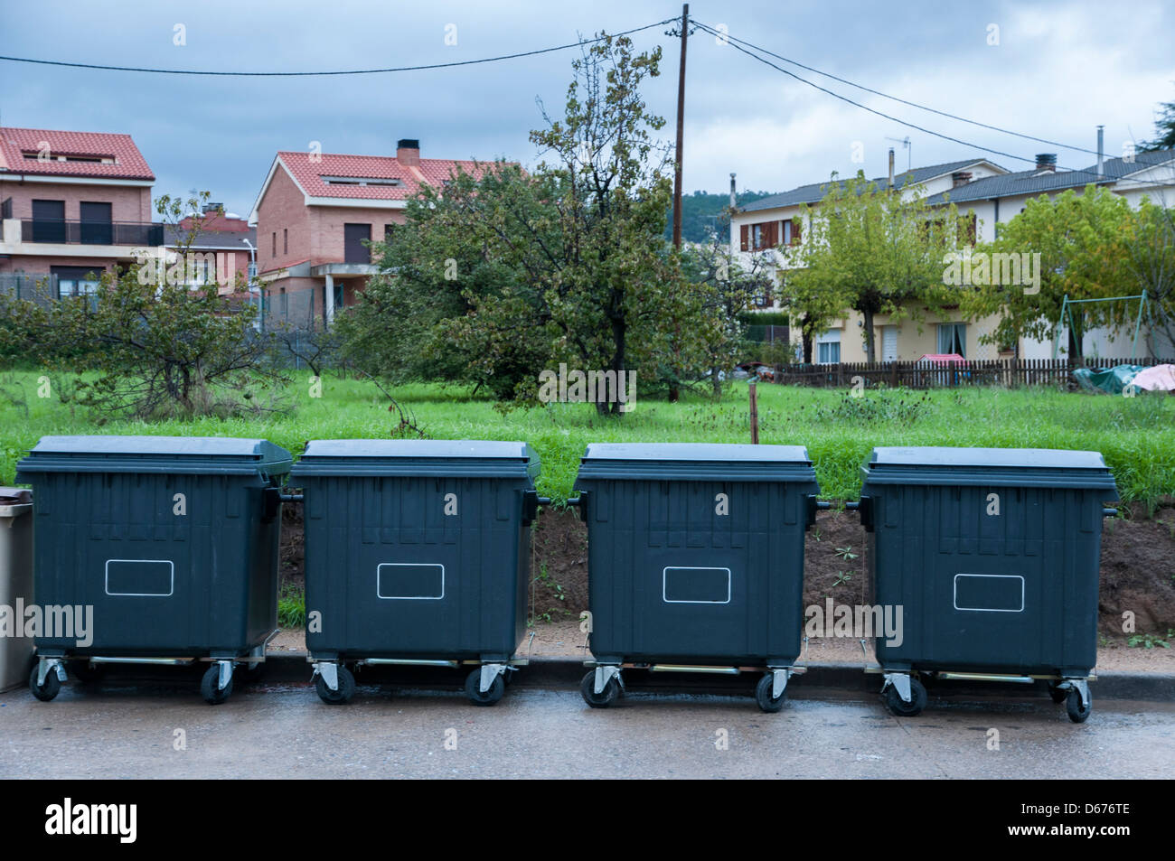 wheeled garbage bins to see them well Stock Photo - Alamy