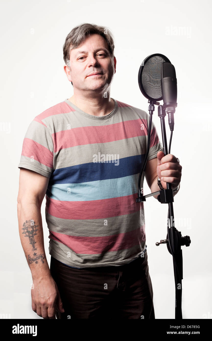 Male recording hi-res stock photography and images - Alamy