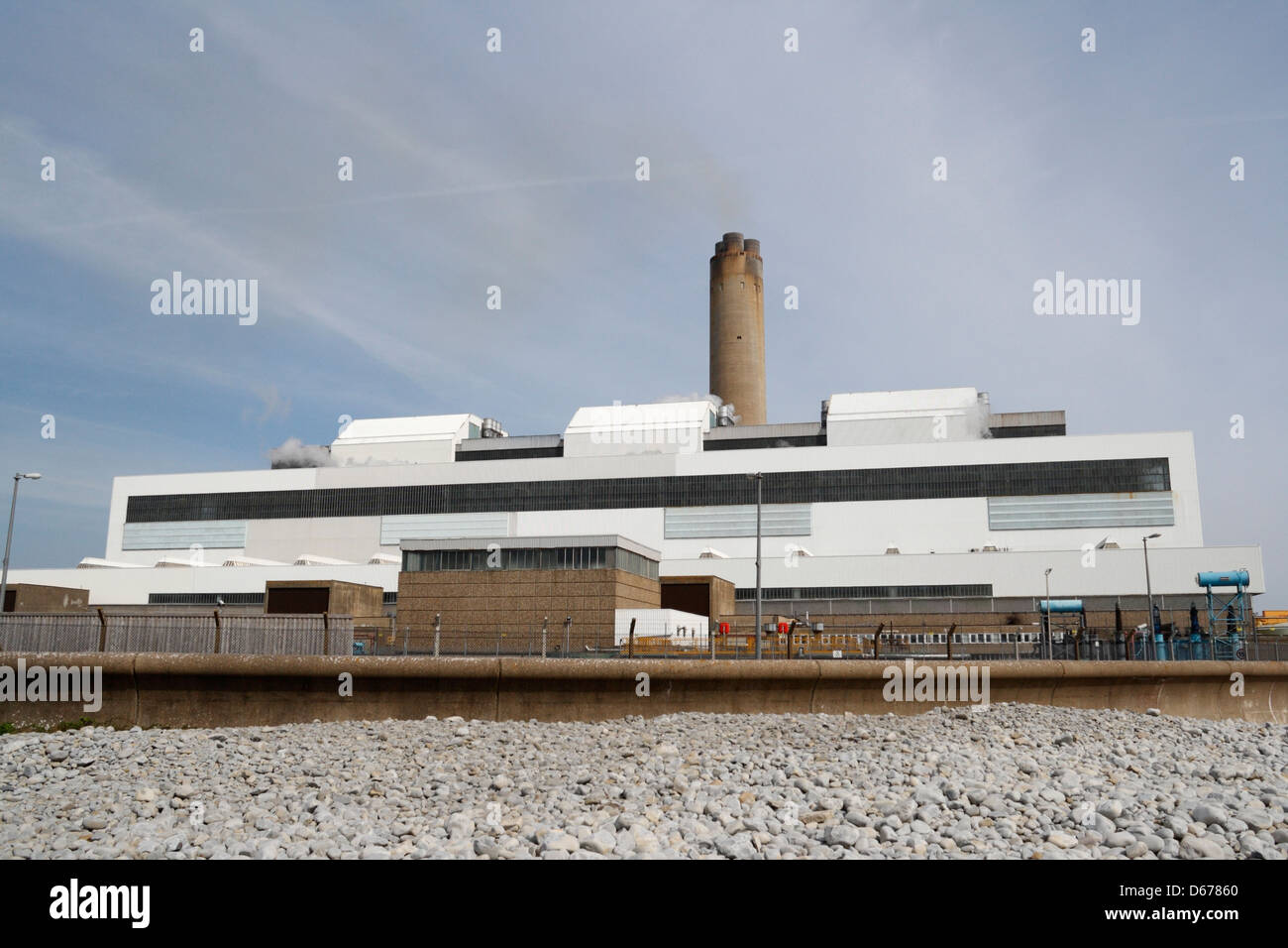 Aberthaw Power Station, Wales UK, electricity generation tall chimney ...
