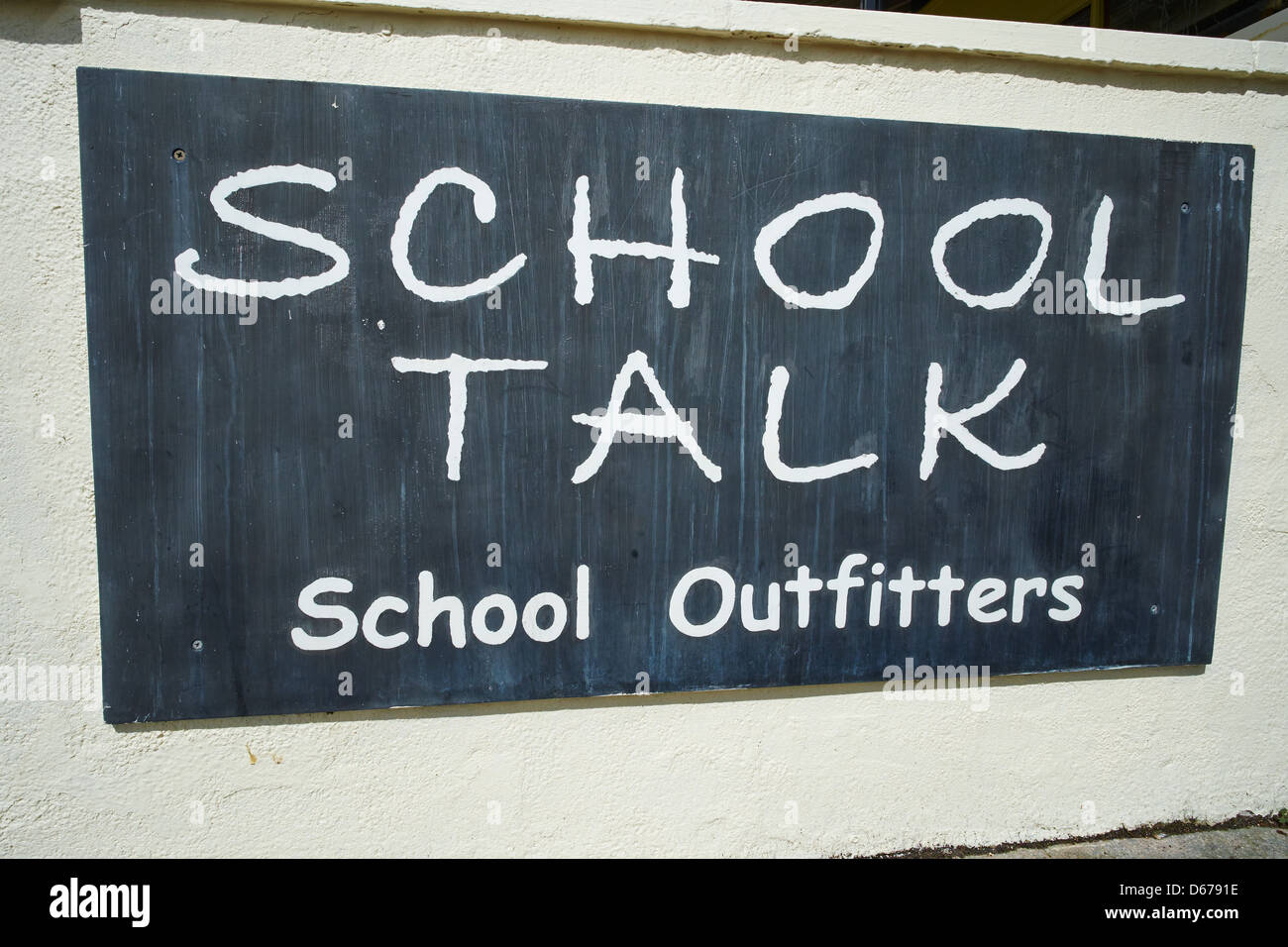 School Uniform Shop Sign Llandudno Wales Stock Photo - Alamy