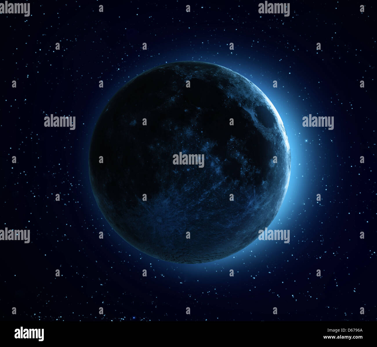 Blue Moon - high resolution CGI image of the Moon Stock Photo - Alamy