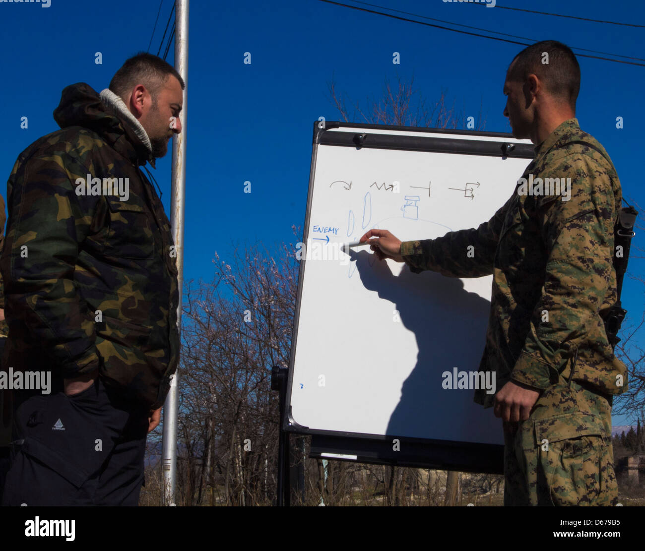 U.S. military personnel conduct professional military education (PME ...