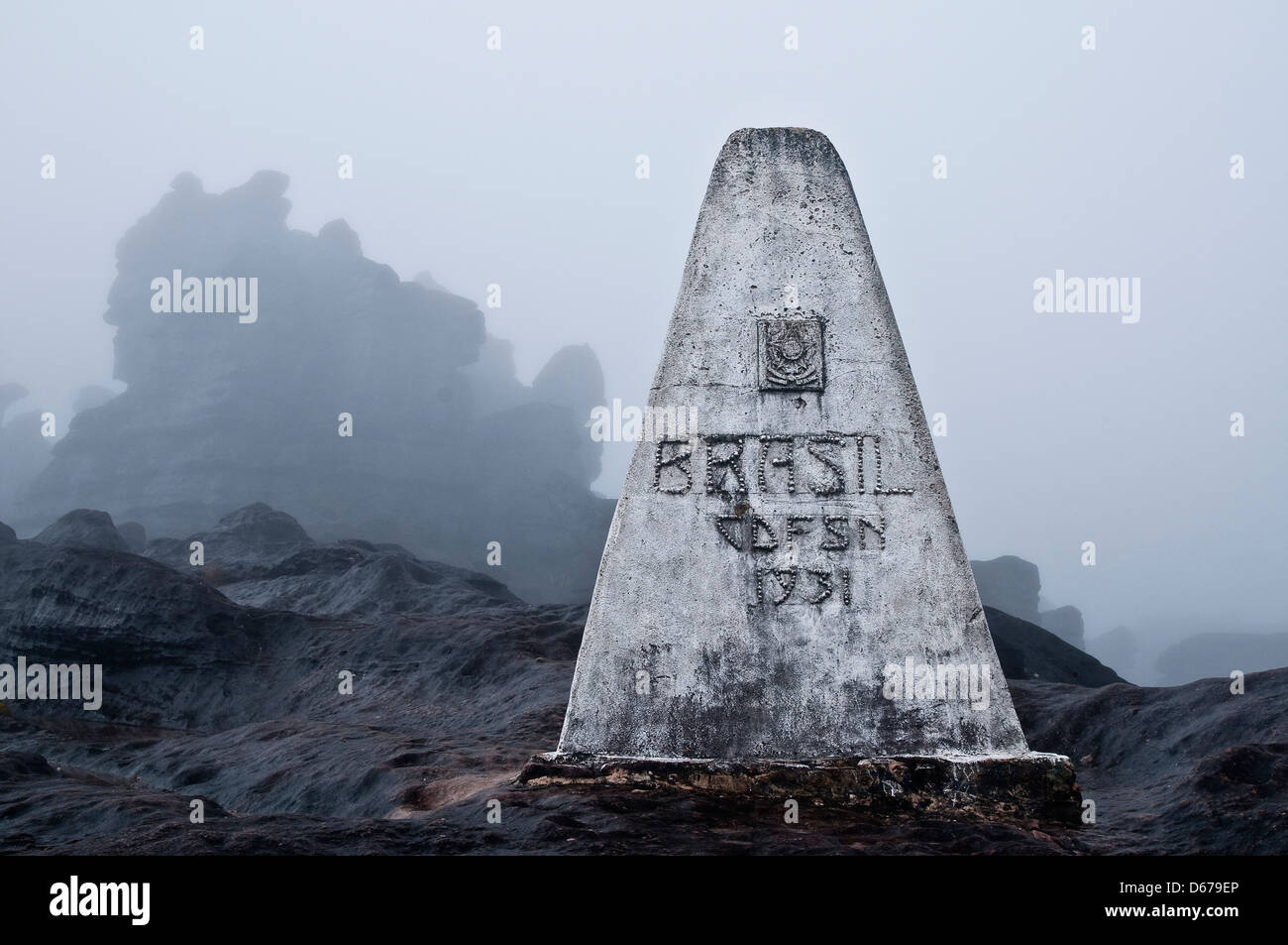 The triple border point of Venezuela, Brazil and Guyana, in Mount ...