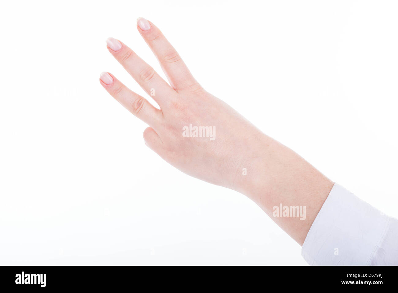 Isolated female hand counting numbers Stock Photo - Alamy