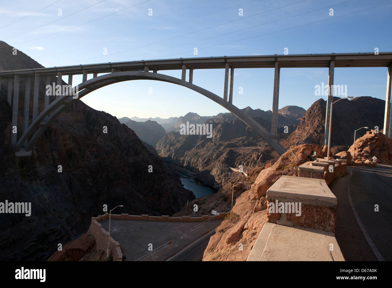 A view of the bridge is seen at the Hoover Dam on the border of Nevada ...