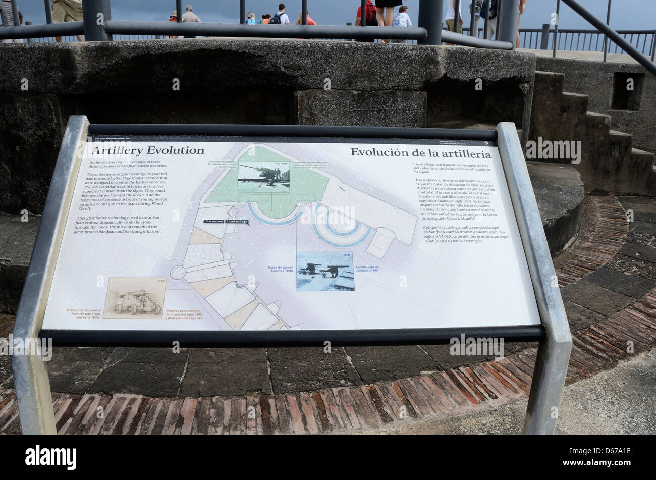 Sign at El Morro, San Juan National Historic Site, San Juan, Puerto ...