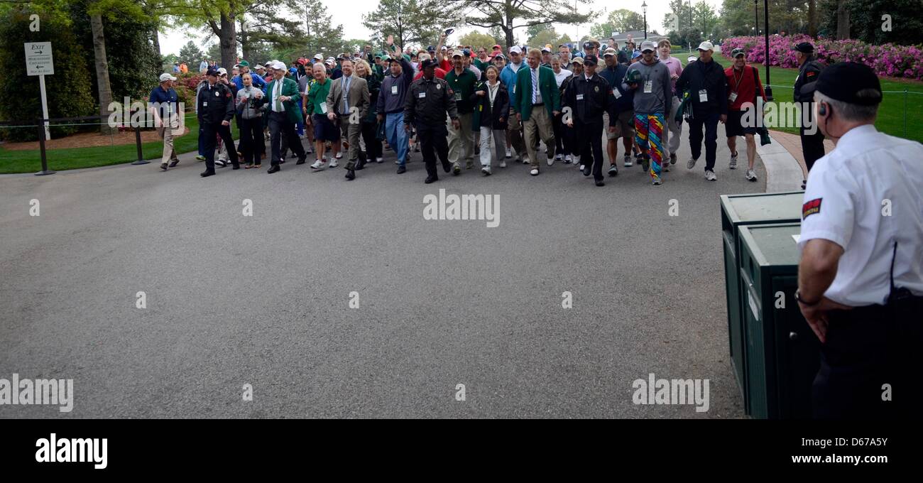 Augusta, Georgia, USA. 14th April, 2013. The first patrons enter the ...