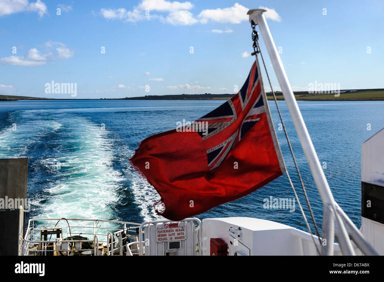 The wake of the MV Penralina as she sails across the Pentland Firth ...