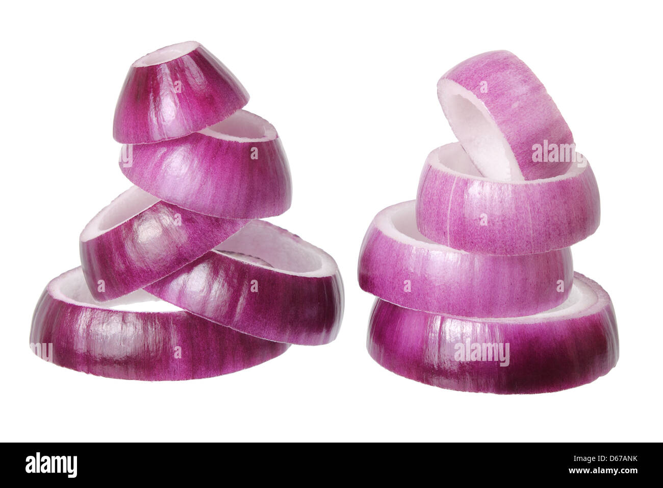 Stacks of Red Onion Slices Stock Photo - Alamy