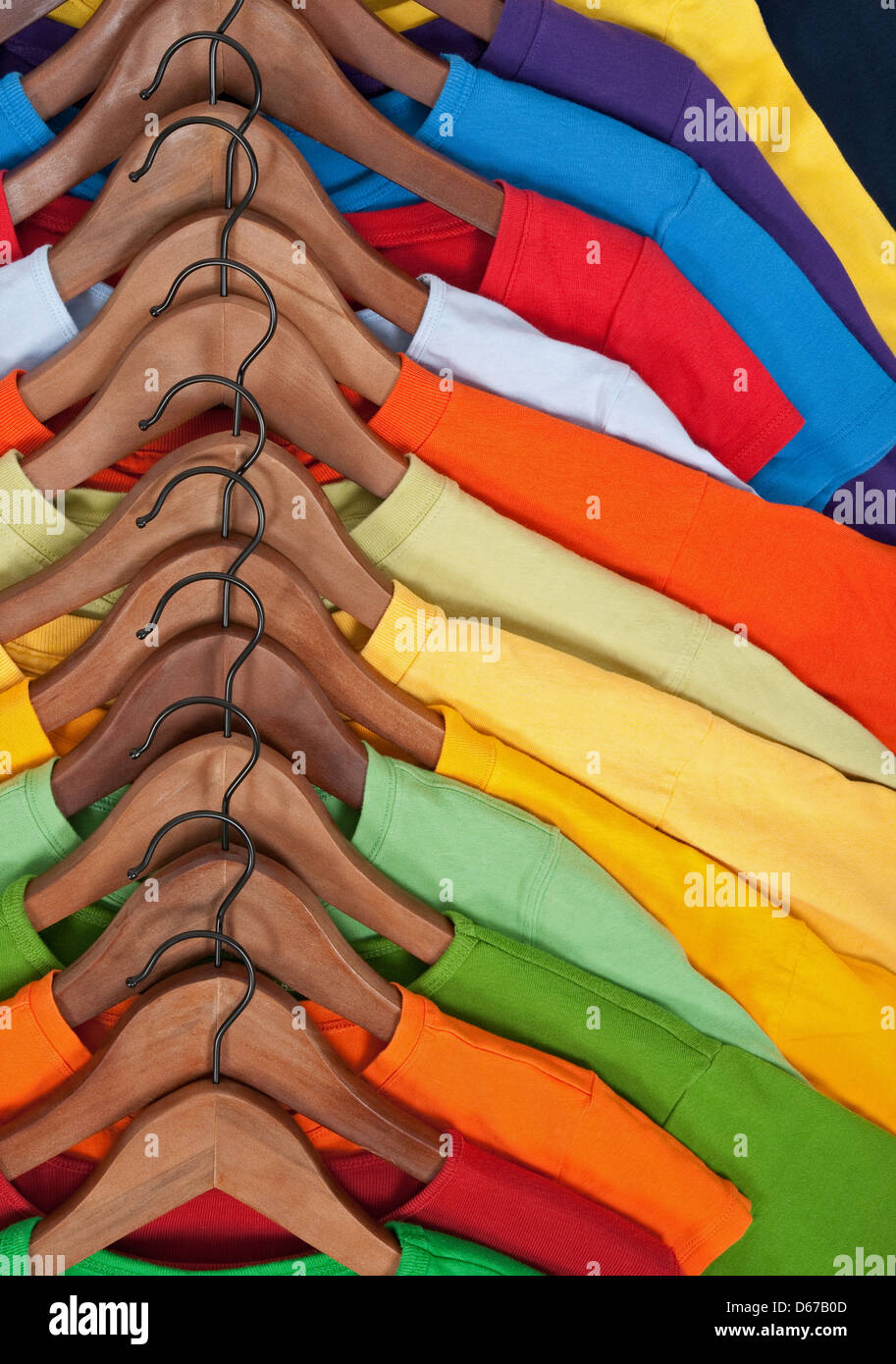 Colourful clothes hangers hi-res stock photography and images - Alamy
