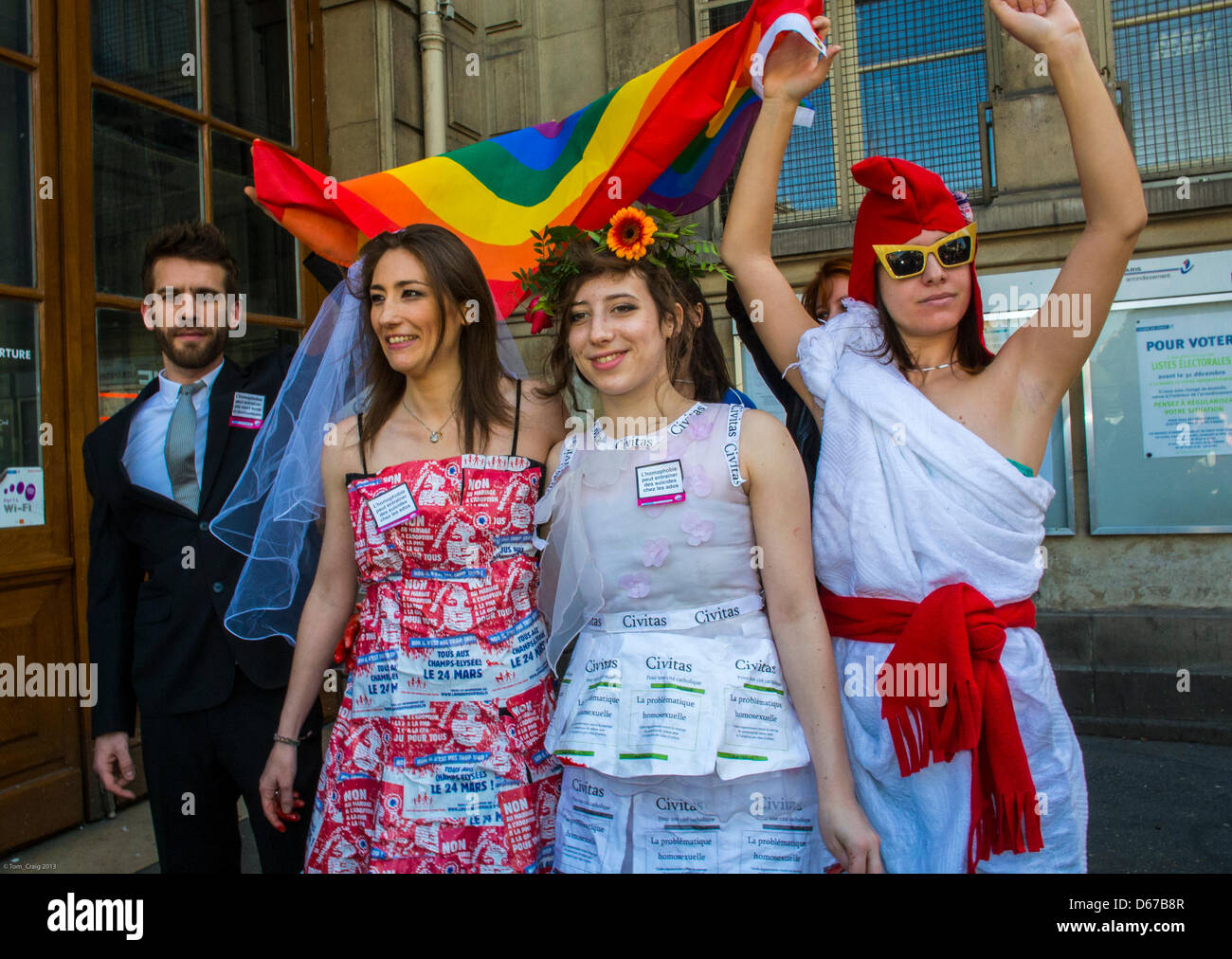 Paris, France, french couple getting married , LGBTQI+, lgbt samesex ...