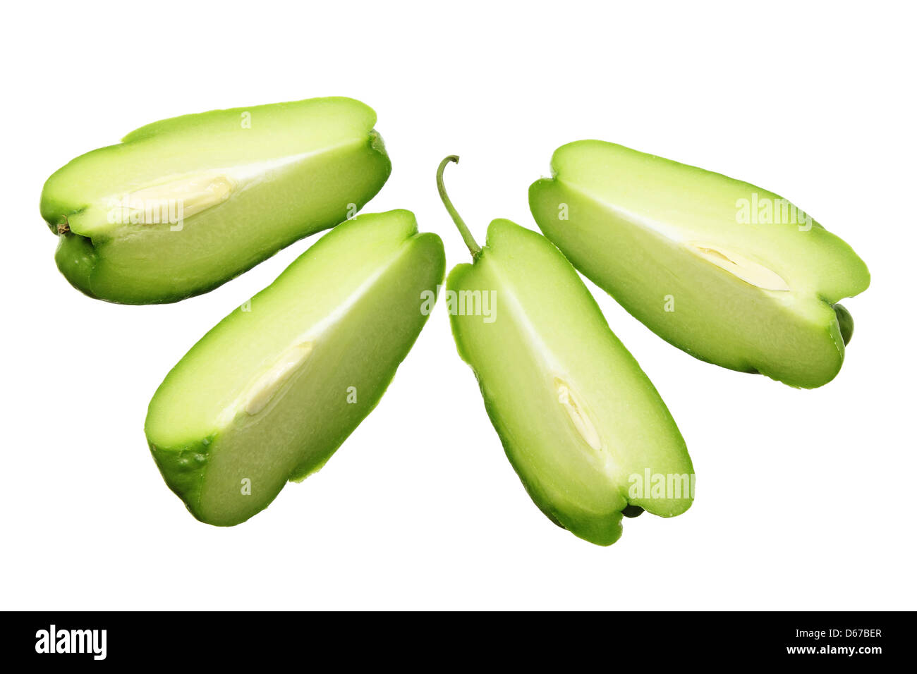 Pieces of Chayotes Stock Photo - Alamy