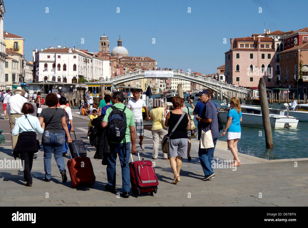 Grand Canal in Venice with the Scalzi Bridge - Ponte degli Scalzi Stock ...