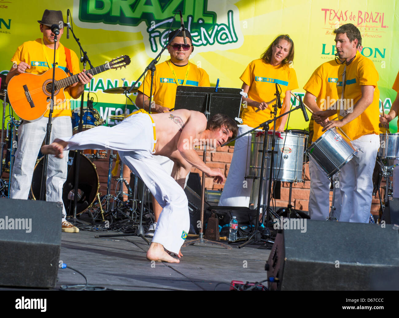 Las Vegas, USA. 13th April 2013. Capoeira fighter participate in the ...