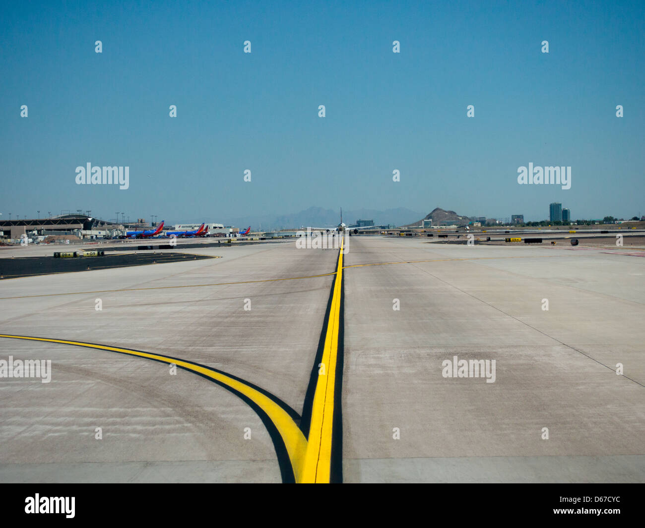Runway ready to take off Stock Photo - Alamy
