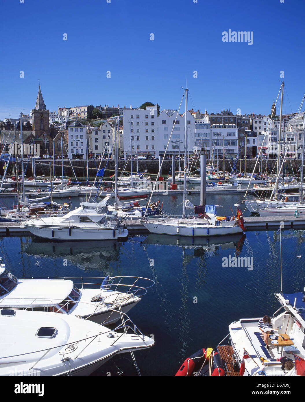 Marina at Saint Peter Port, St Pierre Port Parish, Guernsey, Channel ...