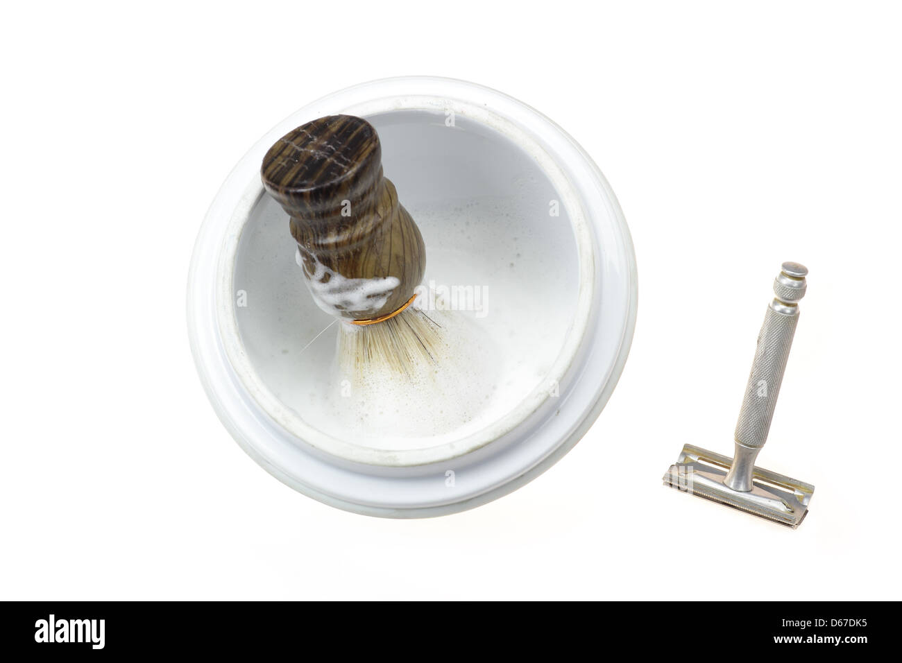 Shaving brush razor cream hi-res stock photography and images - Alamy