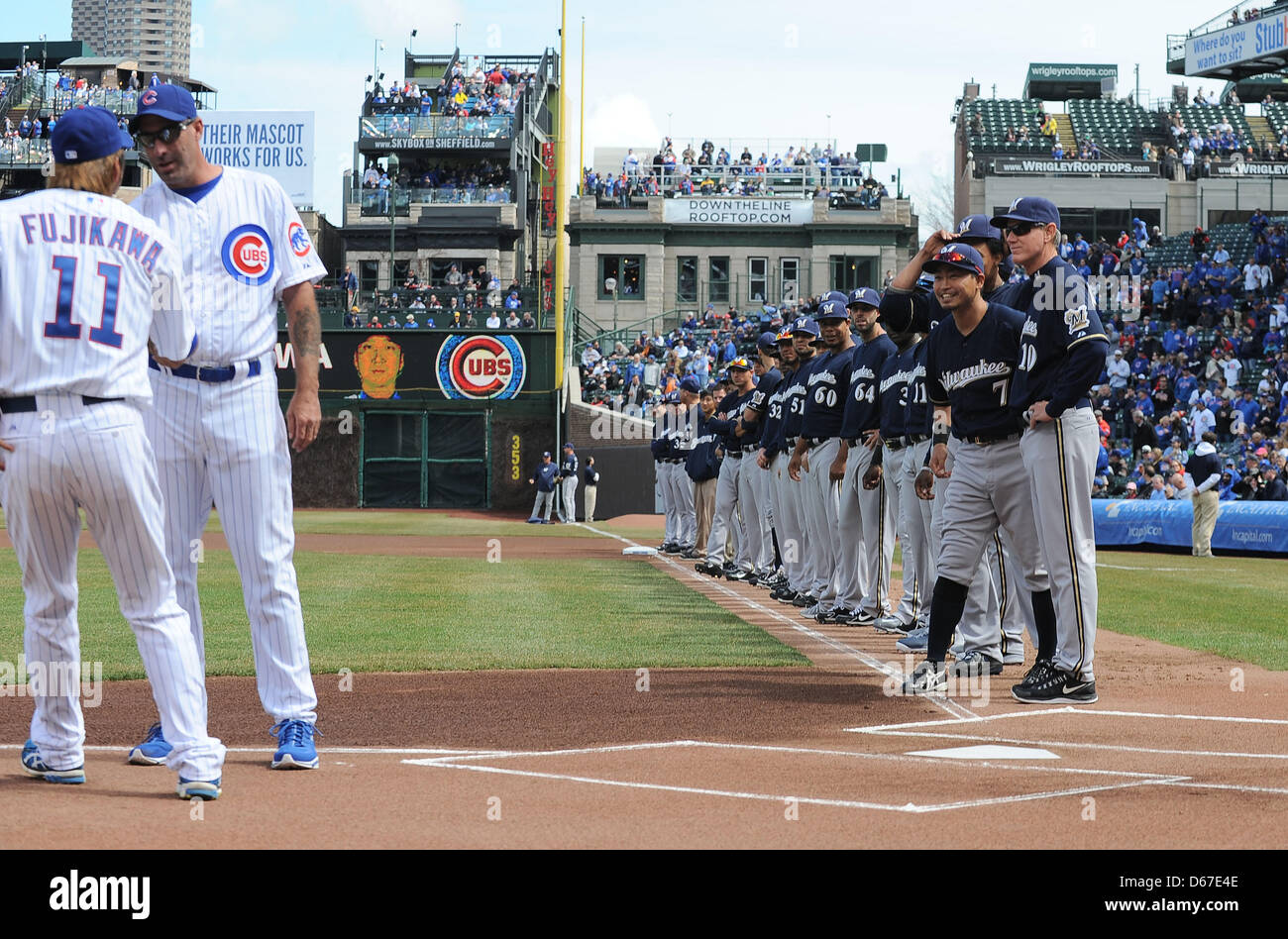 Kyuji Fujikawa (Cubs), Norichika Aoki (Brewers), APRIL 8, 2013 - MLB ...