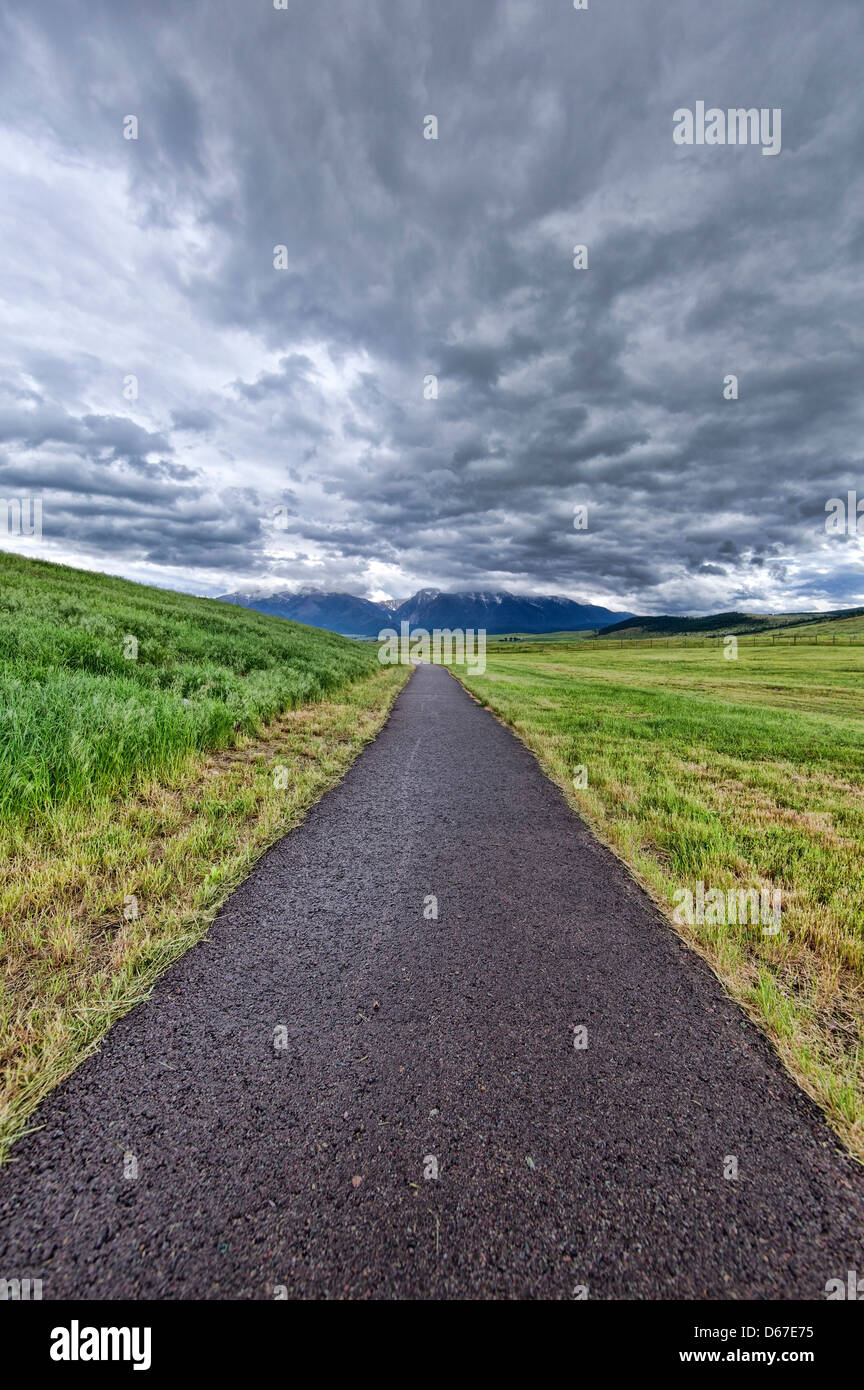Looking down an exercise path towards Saint Mary's Peak, at a rest stop ...