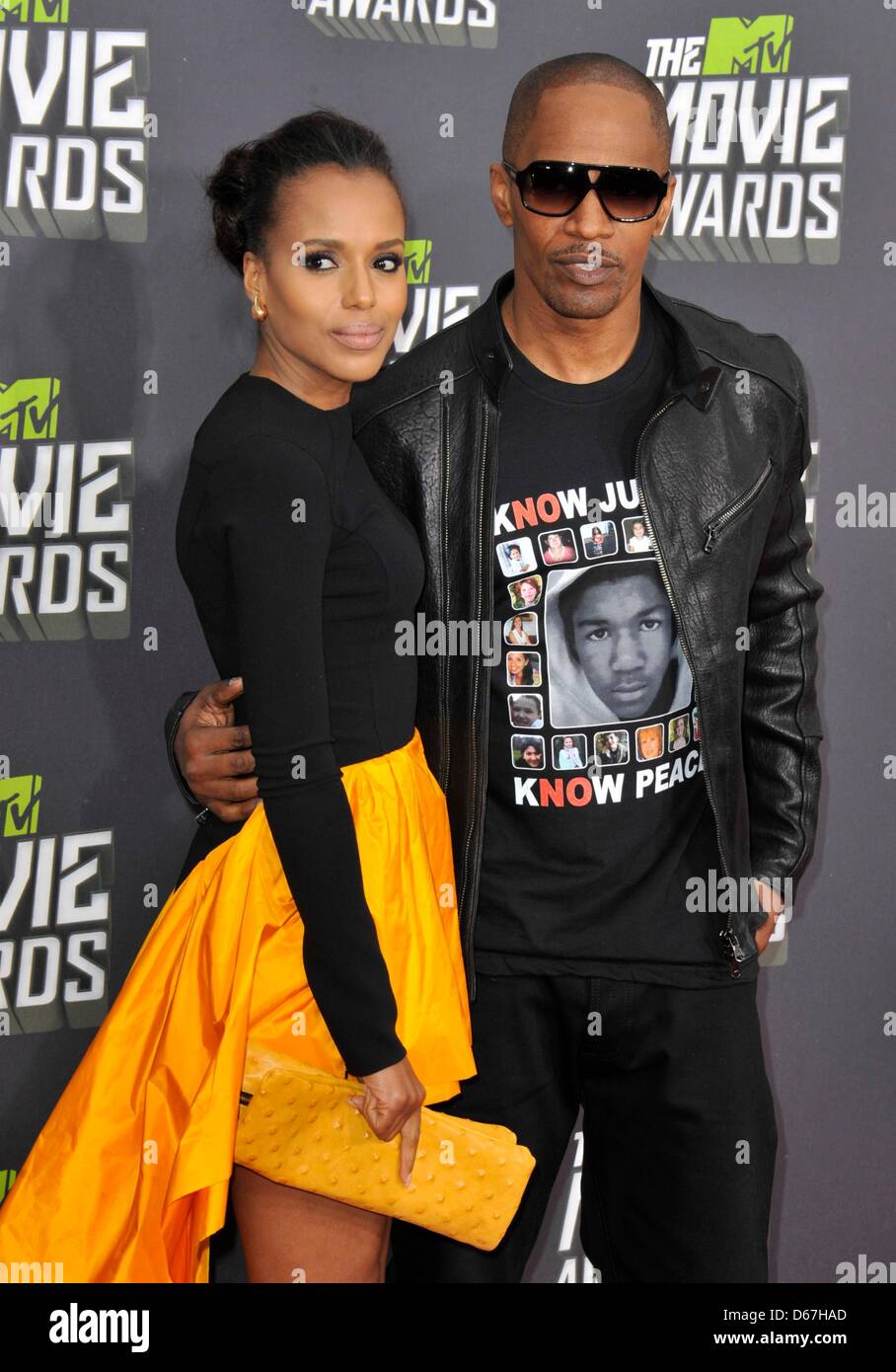 Kerry Washington,Jamie Foxx at arrivals for MTV Movie Awards - ARRIVALS ...