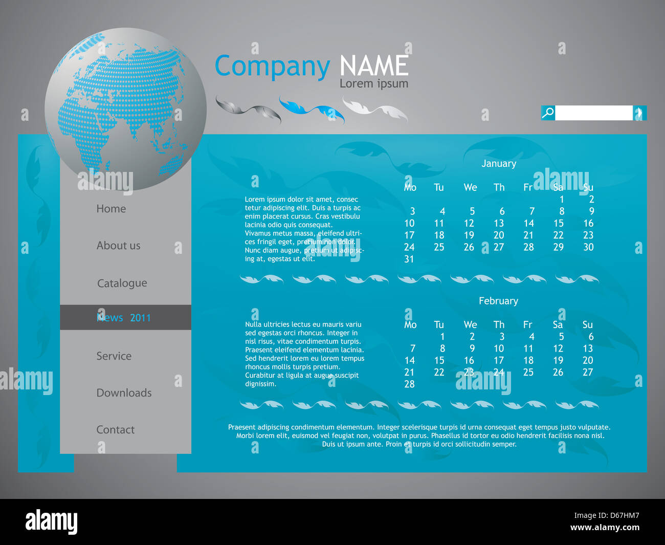 blue web site design template - vector Stock Photo - Alamy