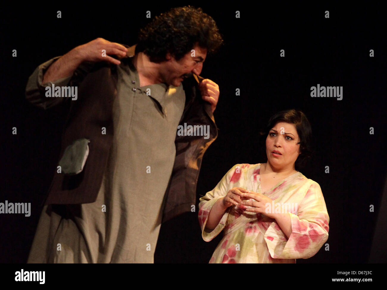 Members of the Afghan theatre ensemble Rah-e Sabz perform Shakespeare's ...