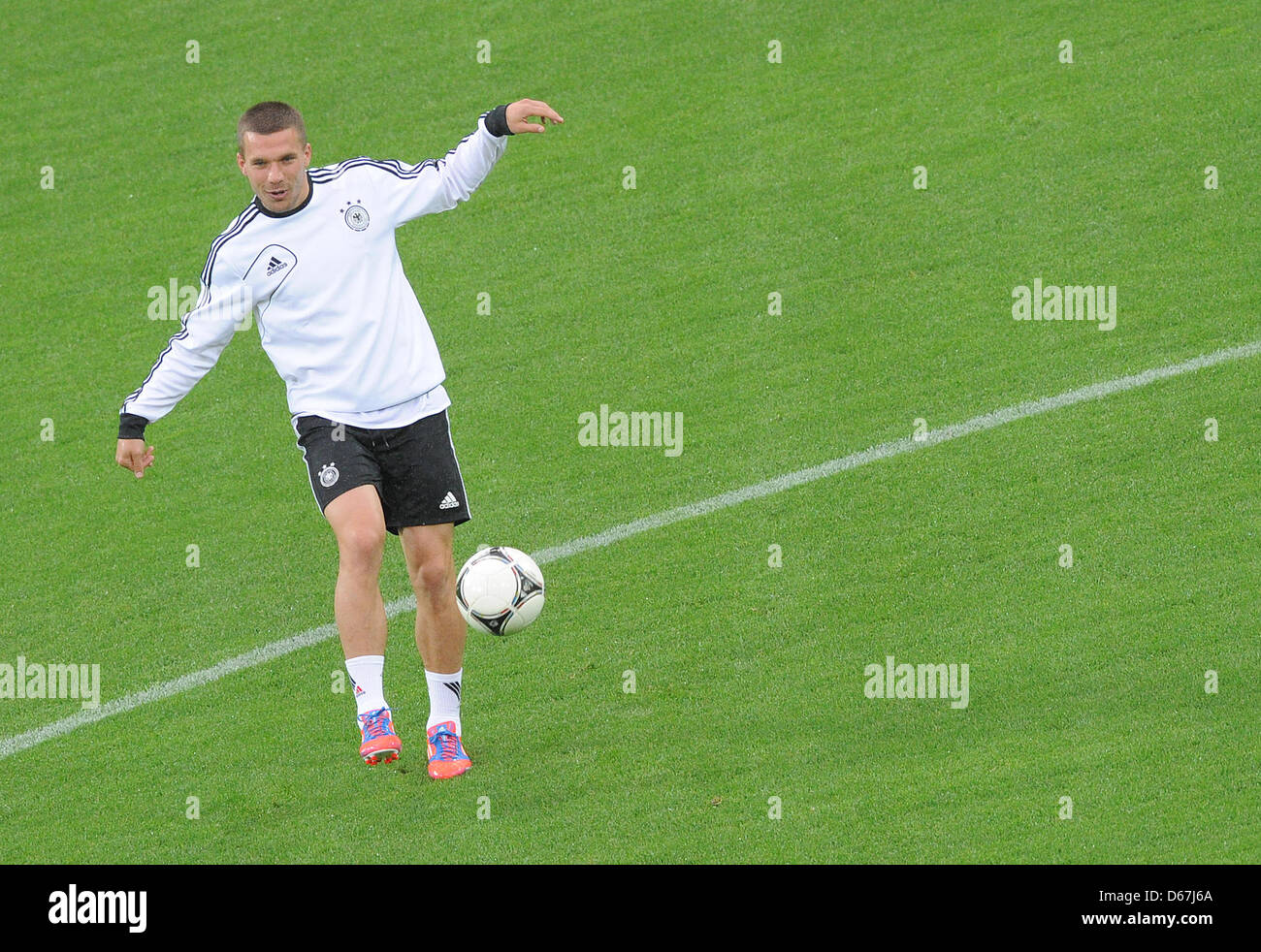Germany's Lukas Podolski during a training session of the German ...