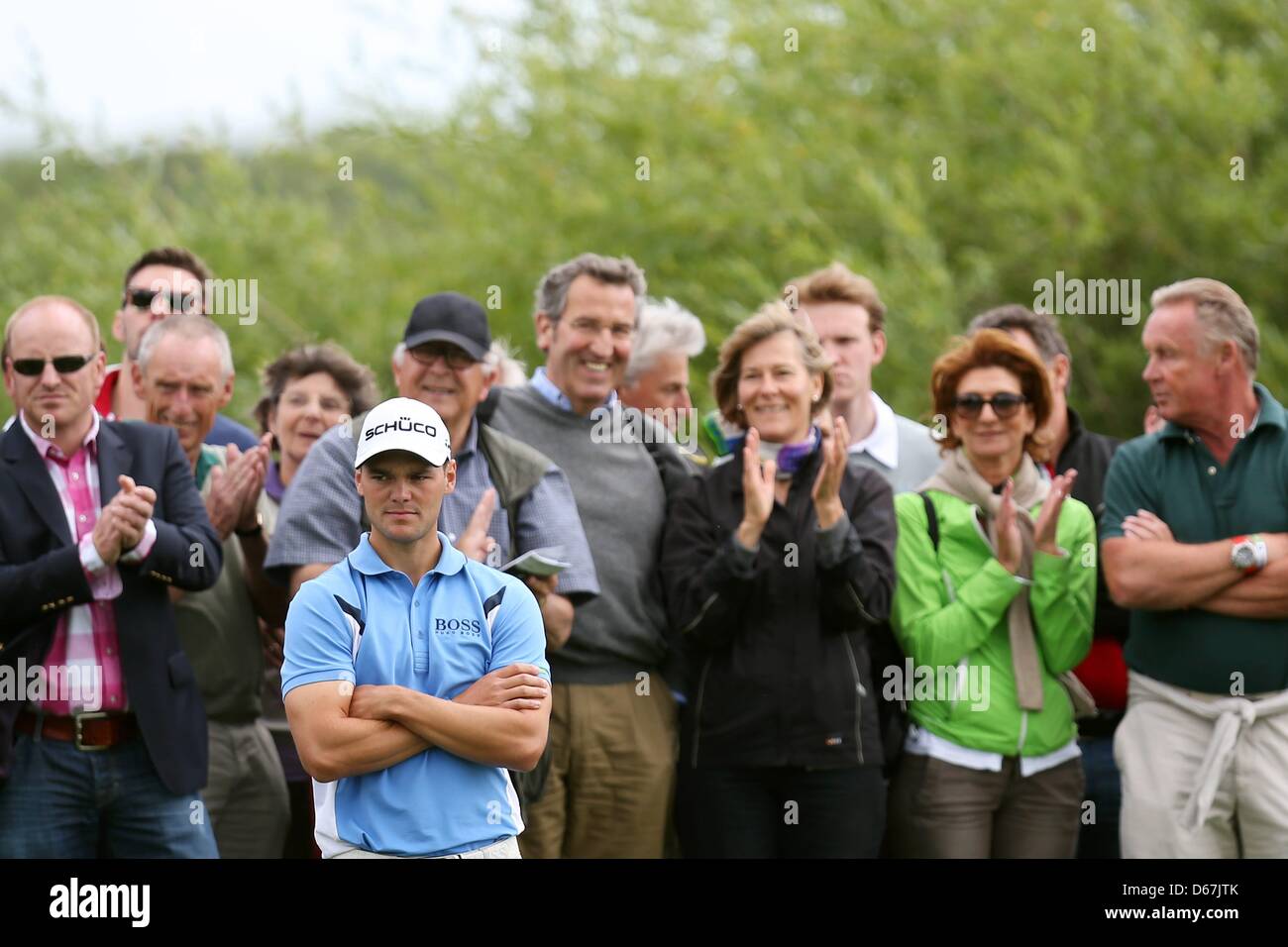 German golfer Martin Kaymer stands in front of the audience during the ...