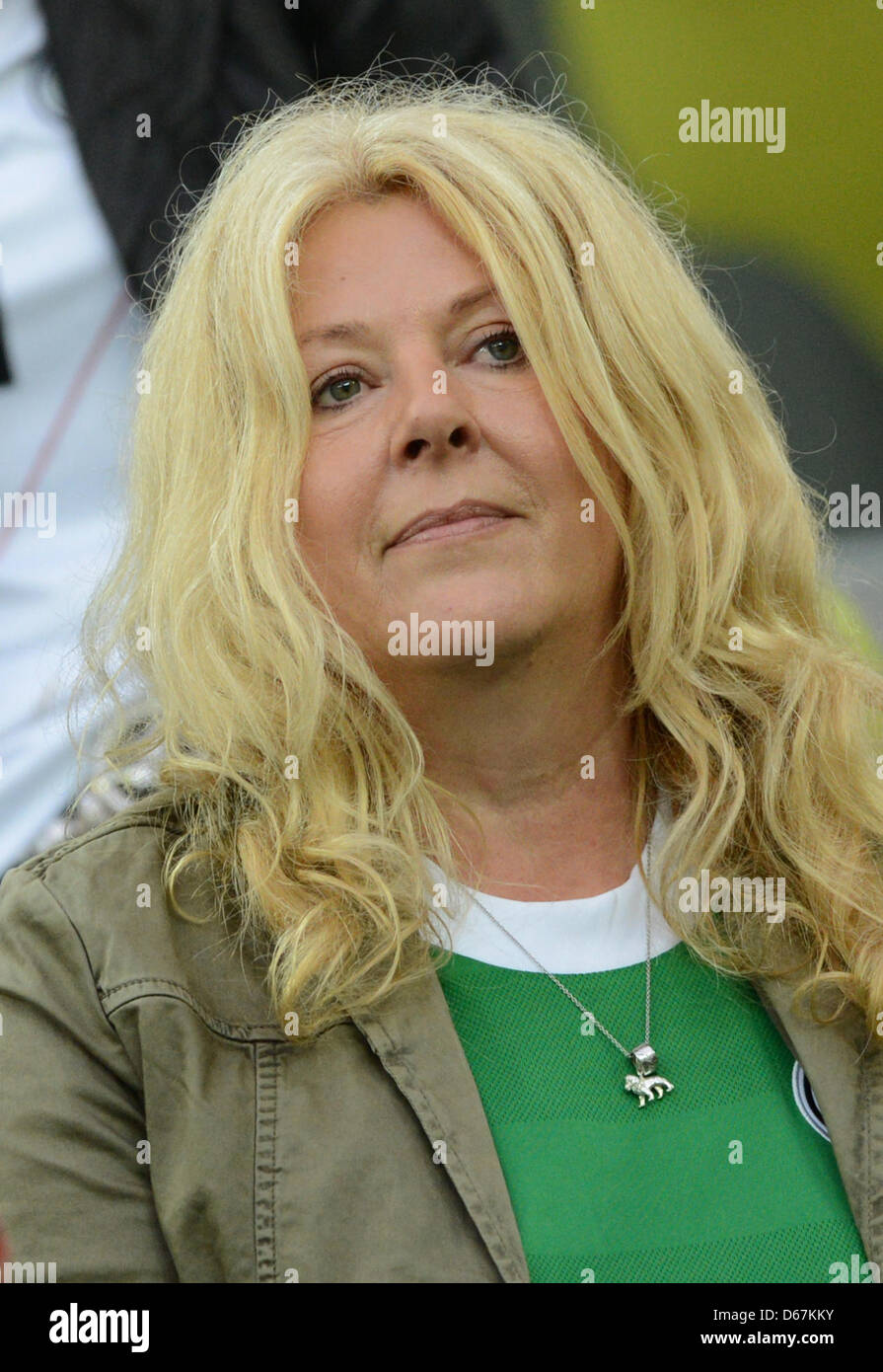 Daniela Loew, wife of German head coach Joachim Loew, prior to the UEFA ...