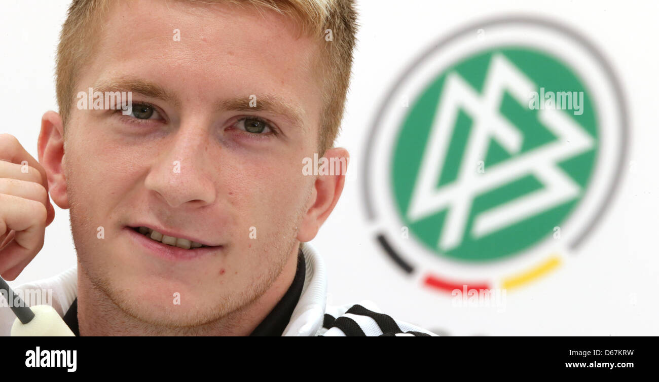 Germany's Marco Reus attends a press conference of the German national ...