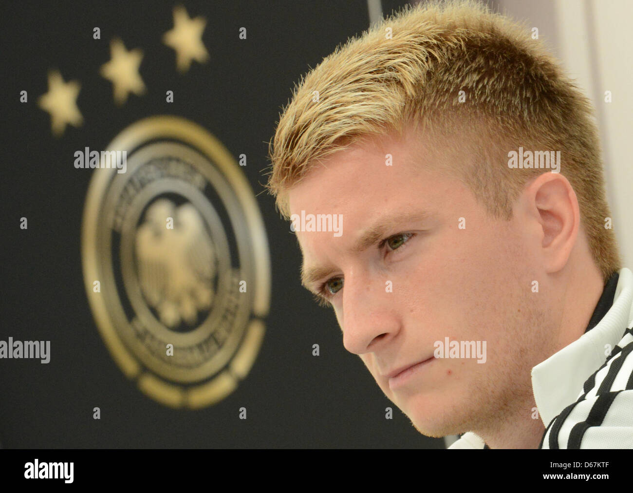 Germany's Marco Reus attends a press conference of the German national ...