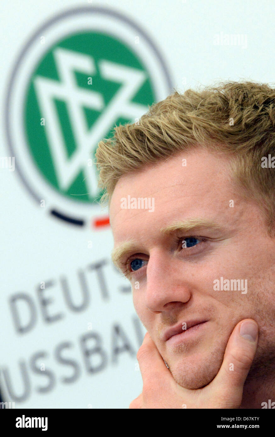 Germany's Andre Schuerrle attends a press conference of the German ...