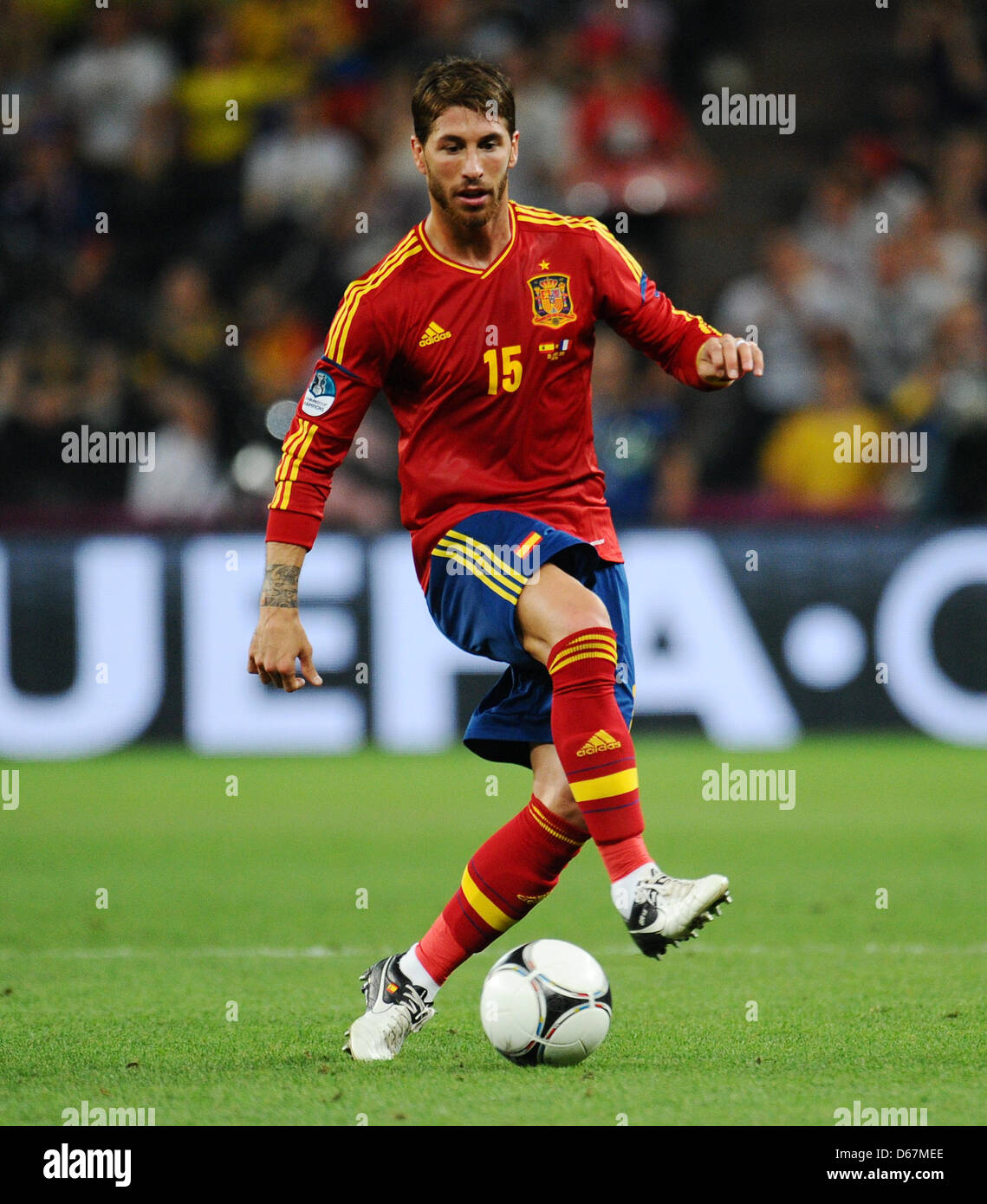 Spain's Sergio Ramos during the UEFA EURO 2012 quarter-final soccer ...