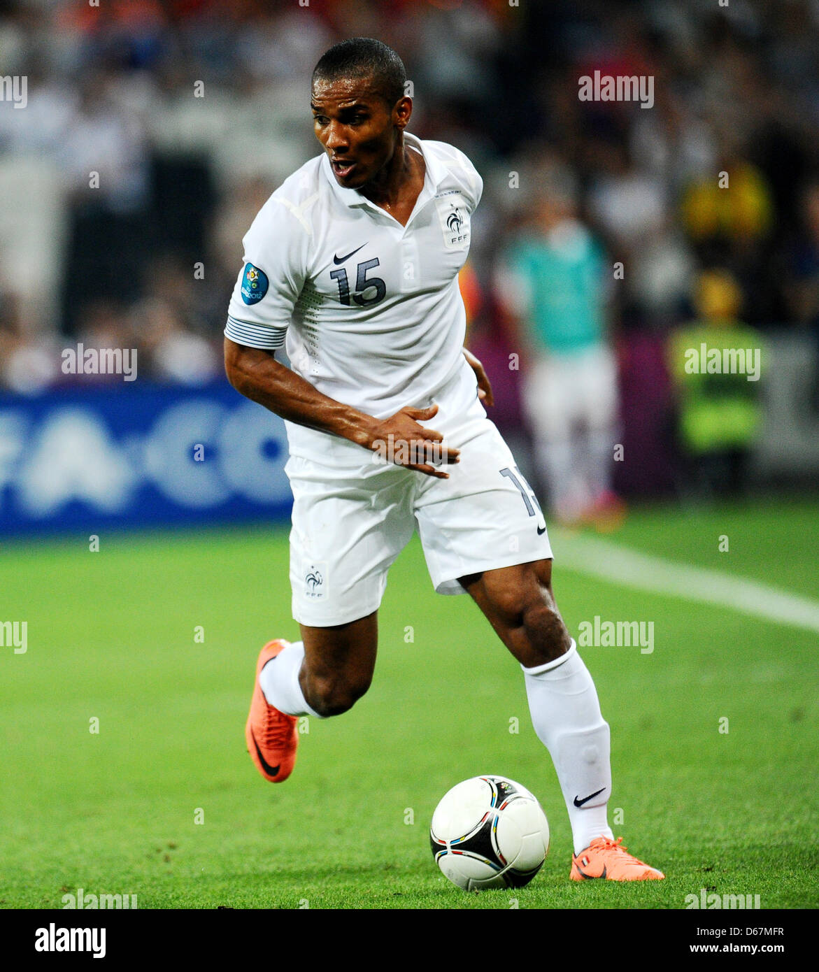 France's Florent Malouda controls the ball during the UEFA EURO 2012 ...