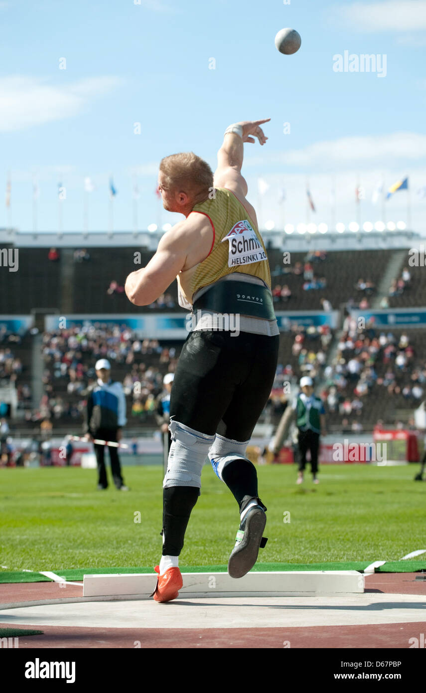 Germany's Marco Schmidt throws his shot in the Shot Put qualification ...